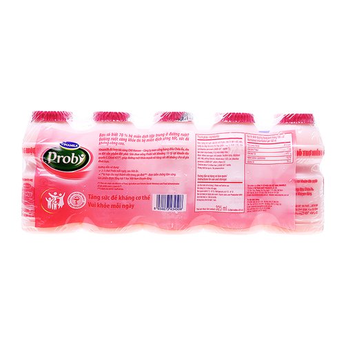 Sữa Chua Uống Men Sống Hương Dâu Probi Vinamilk Lốc 5 Chai x 65ml ...